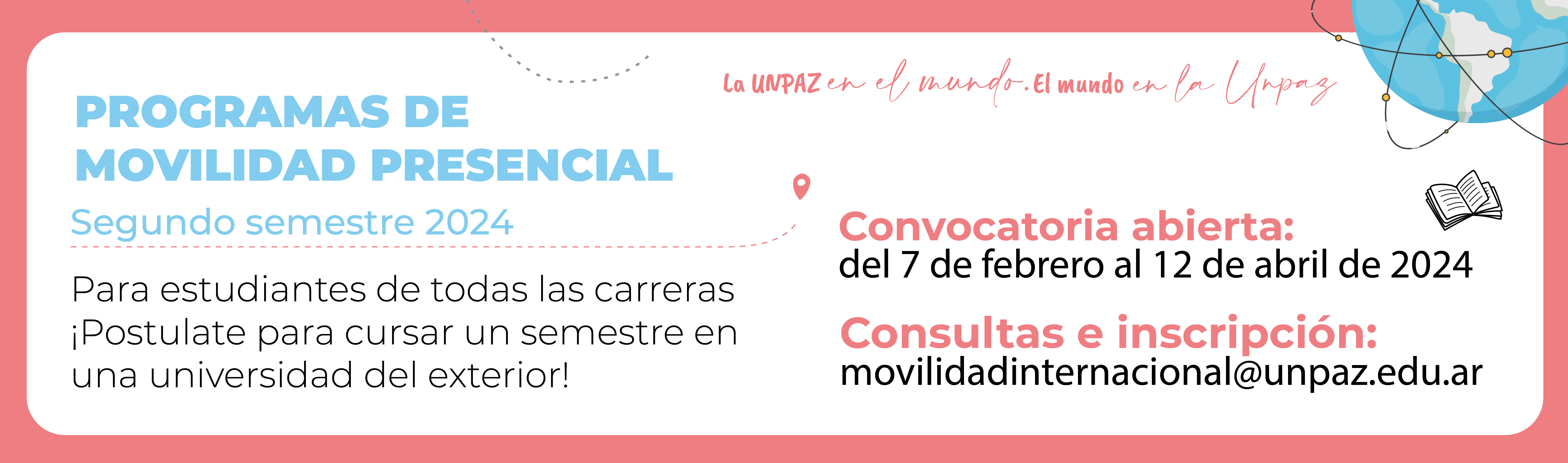 PROGRAMAS DE MOVILIDAD PRESENCIAL 2-2024 | Universidad Nacional de José C. Paz